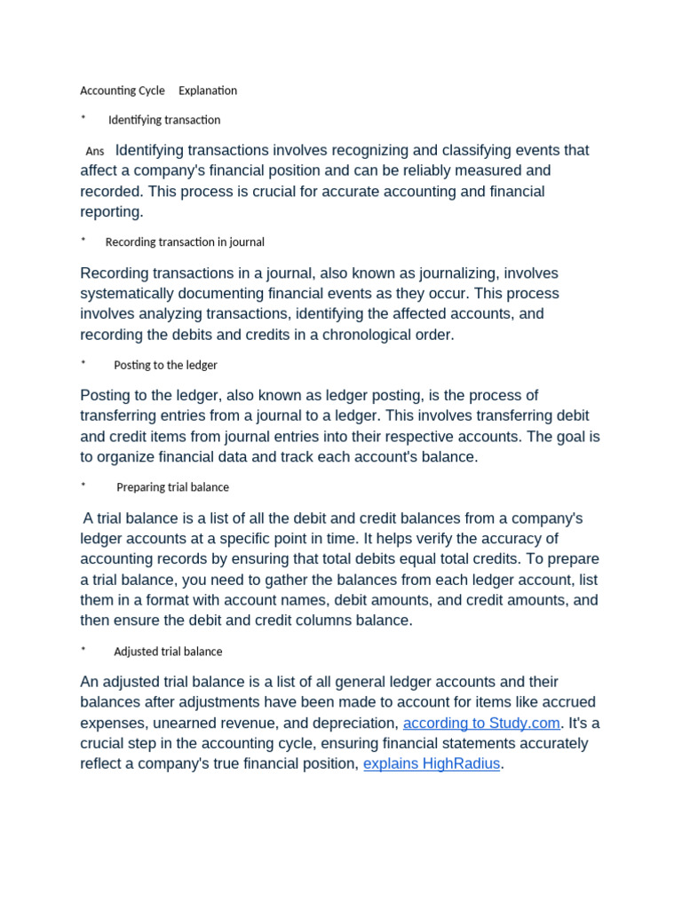 Gajana Accounting Cycle Explanation | PDF | Debits And Credits | Accounting