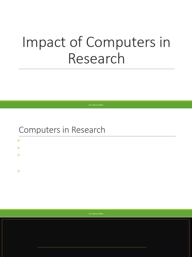 Role of Computers in Research Process | PDF