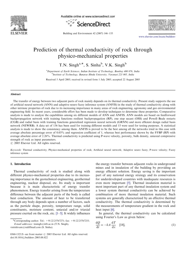 2007 Prediction of thermal conductivity of rock through physico ...