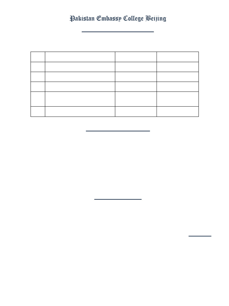 Clearance-Form For Pakistan Embassy College Beijing | PDF