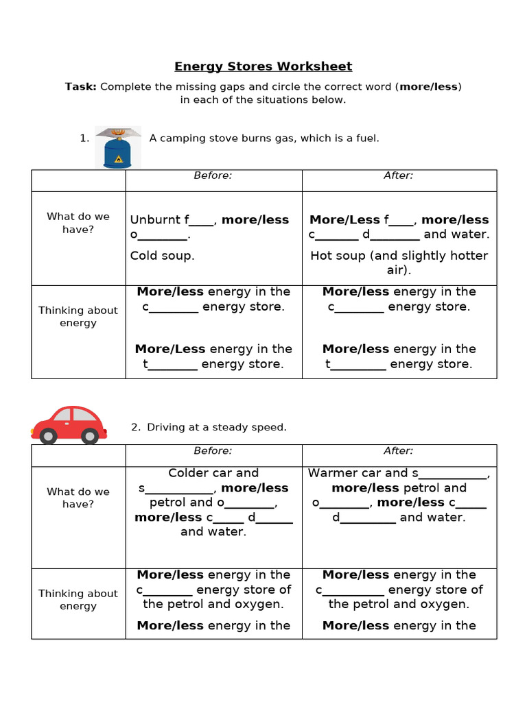 Xuemiao Xiong - Student Sheet Energy-Stores-WS | PDF