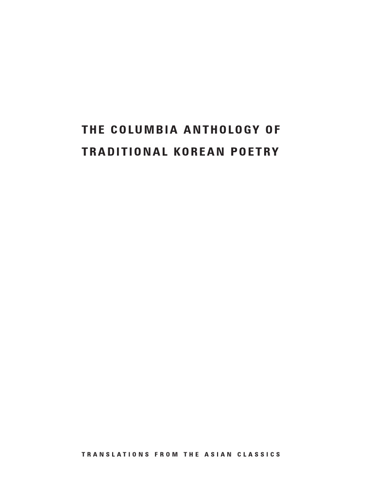 Peter H. Lee - The Columbia Anthology of Traditional Korean Poetry ...