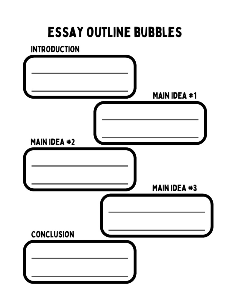 Essay Class Essay Outline Bubbles & List & Main Ideas | PDF