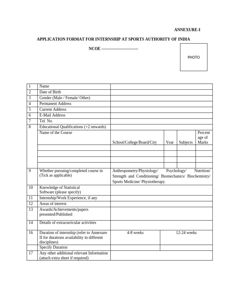 Annexure I - Application Format (2) - 1 | PDF