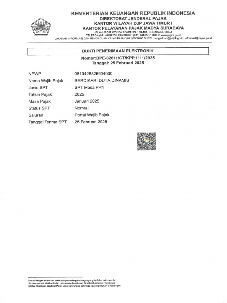 Contoh SPT TH 2025 | PDF