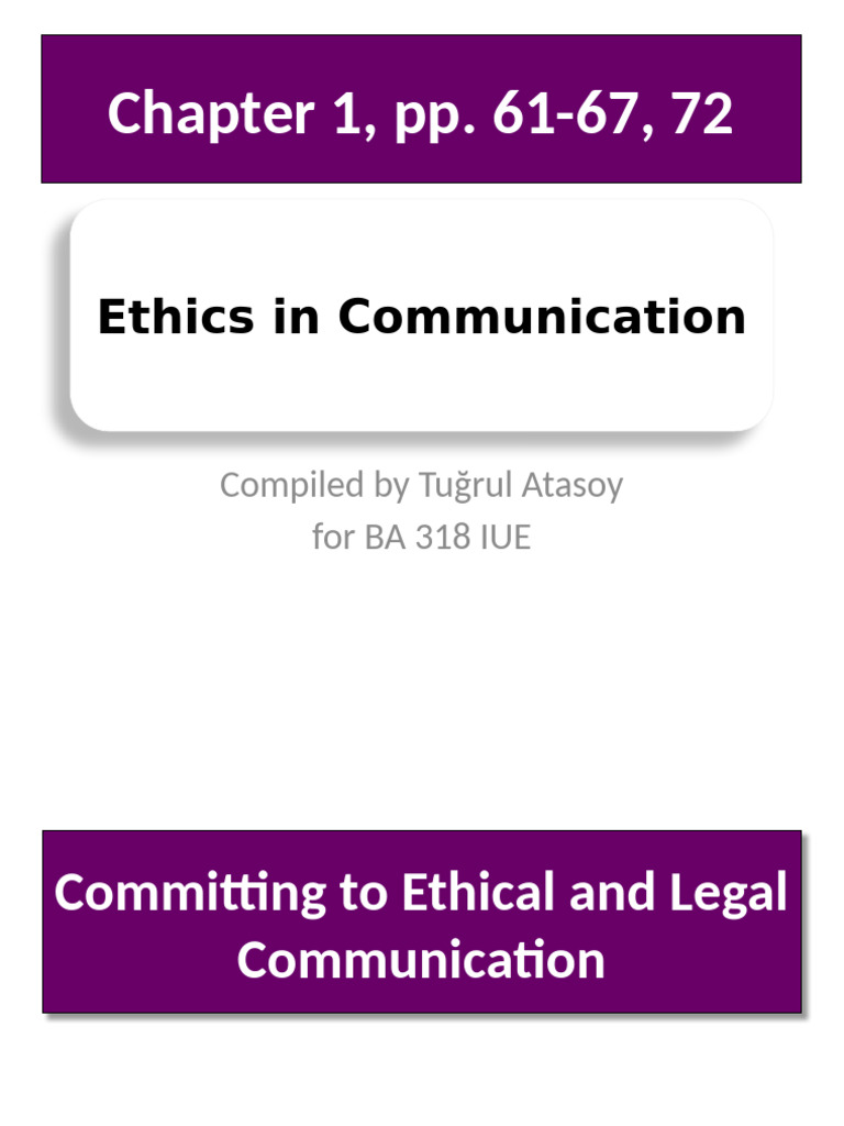BCT Ethics Compilation | PDF | Communication