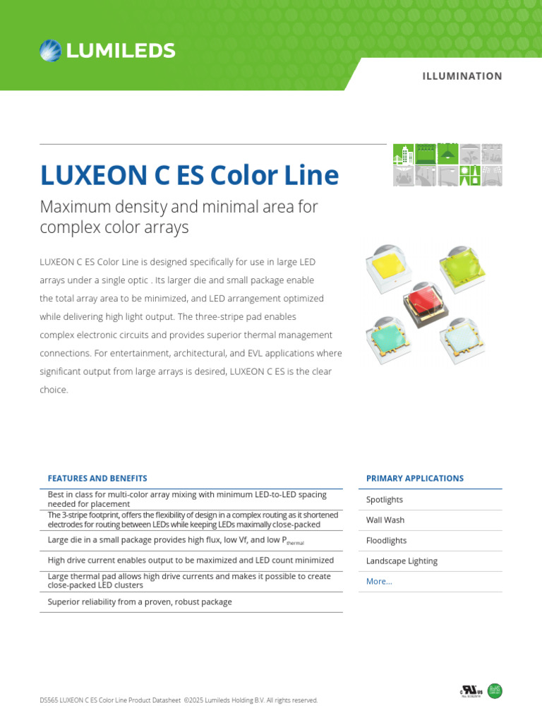Ds565 Luxeon c Es Color Line | PDF | Color | Light Emitting Diode