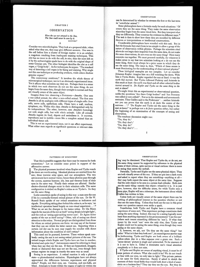 Observation by Norwood Russell Hanson | PDF