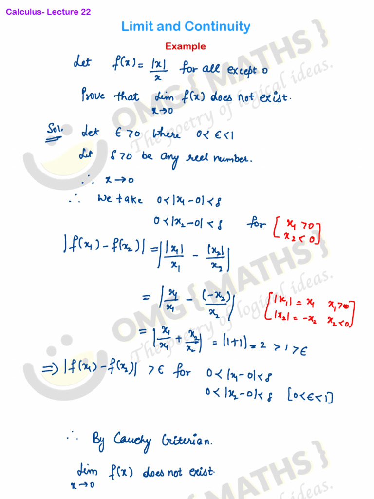 Example 5 Limit and Continuity | PDF