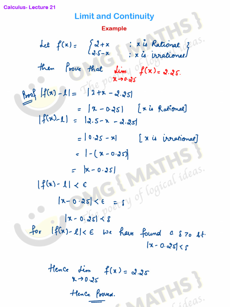 Example 4 Limit and Continuity | PDF
