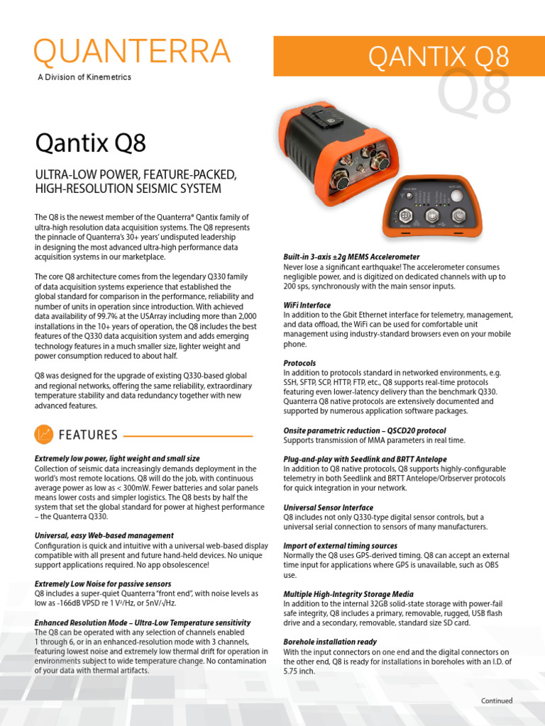 Q8 Datasheet-Q8-Broadband-Seismic-System | PDF | Computer Engineering | Computer Networking