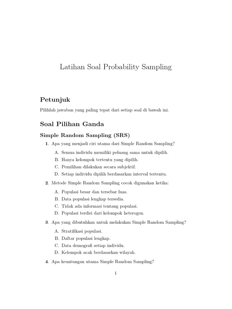 Contoh Soal Teknik Sampling | PDF