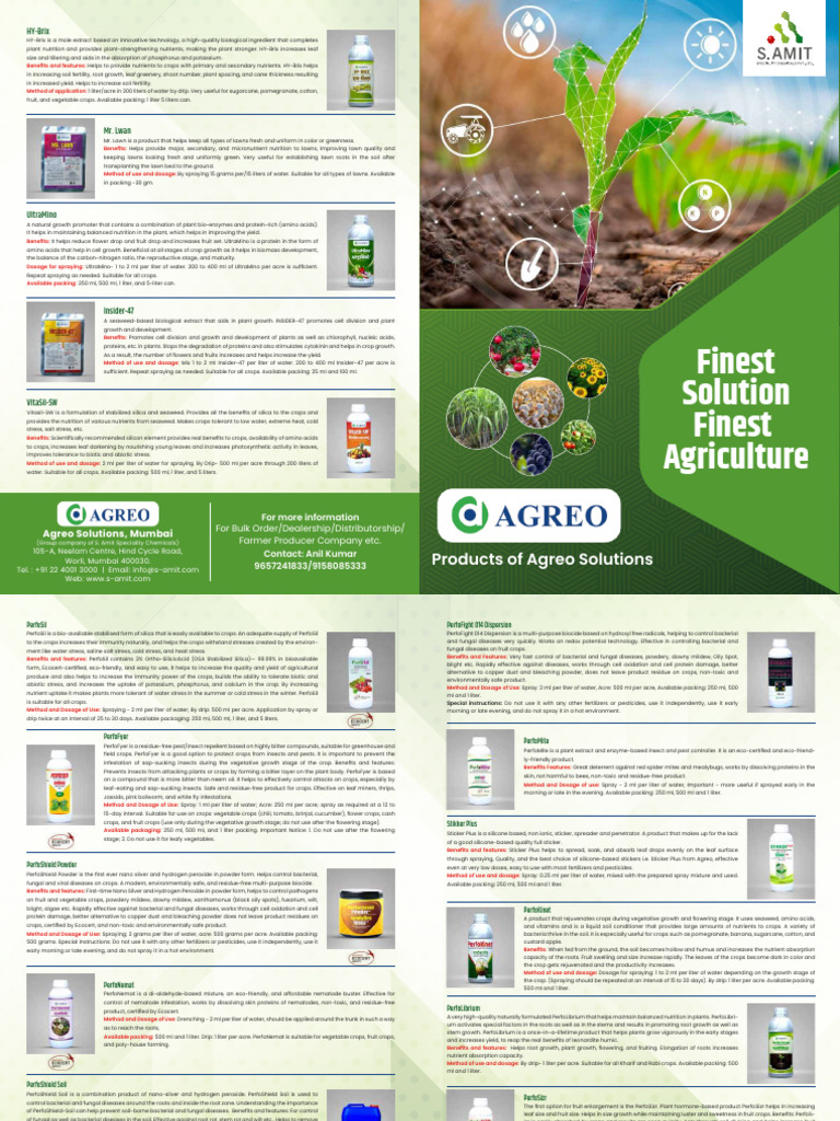 Finest Solution Finest Agriculture: Products of Agreo Solutions | PDF ...
