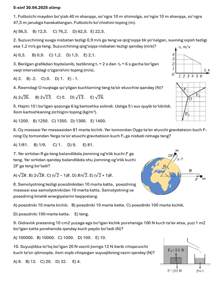 5-9 Sinflar 30.04.2025 Olimp | PDF