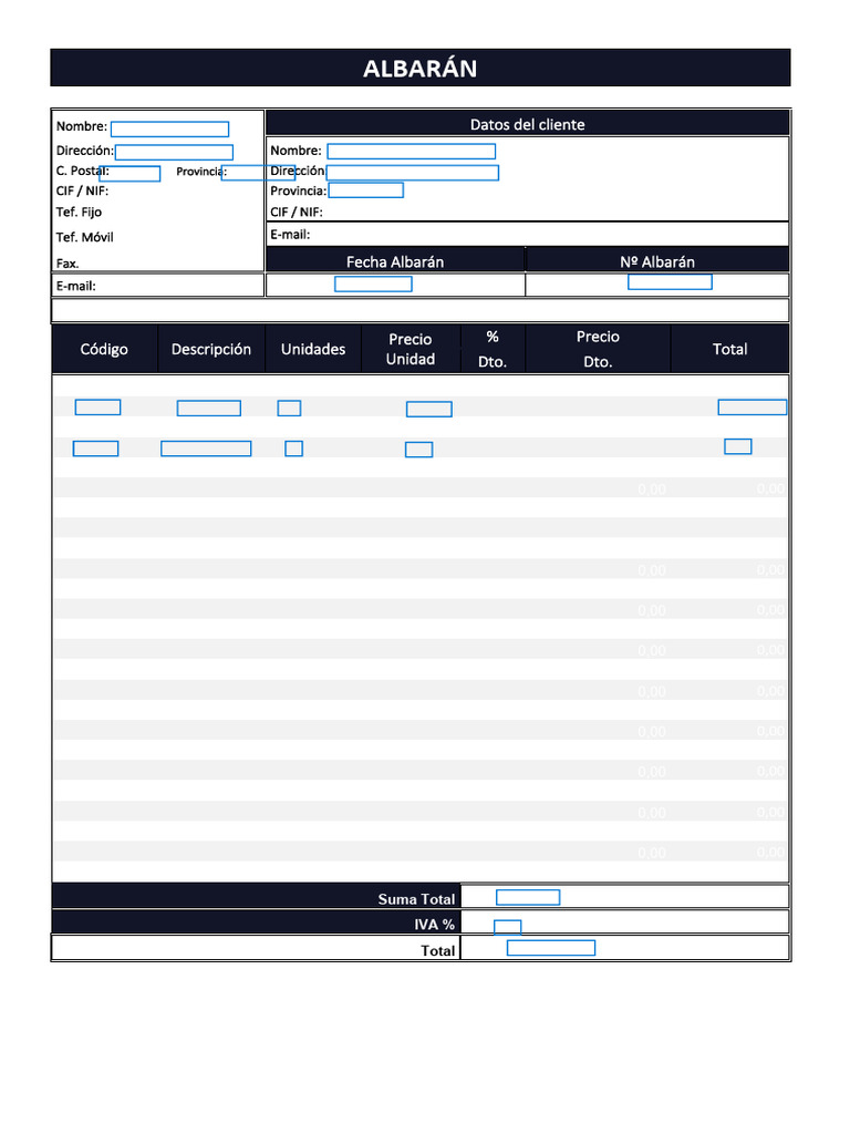 Plantilla-albaran-pintura | PDF
