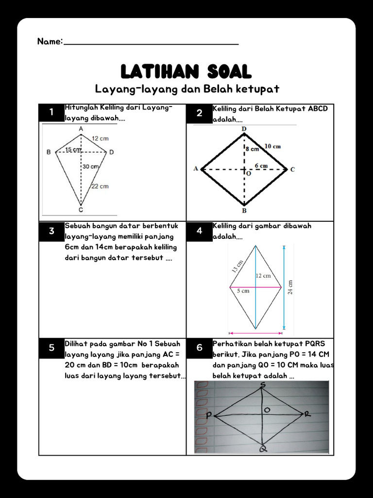 Soal dan Rumus Layang-layang dan Belah Ketupat | PDF