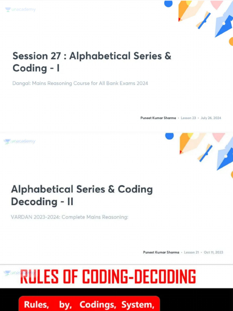 Session 27 Alphabetical Series Coding I No Anno | PDF