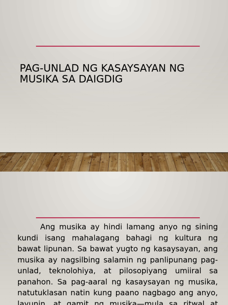 Kasaysayan NG Musika Sa Daigdig Presentation | PDF