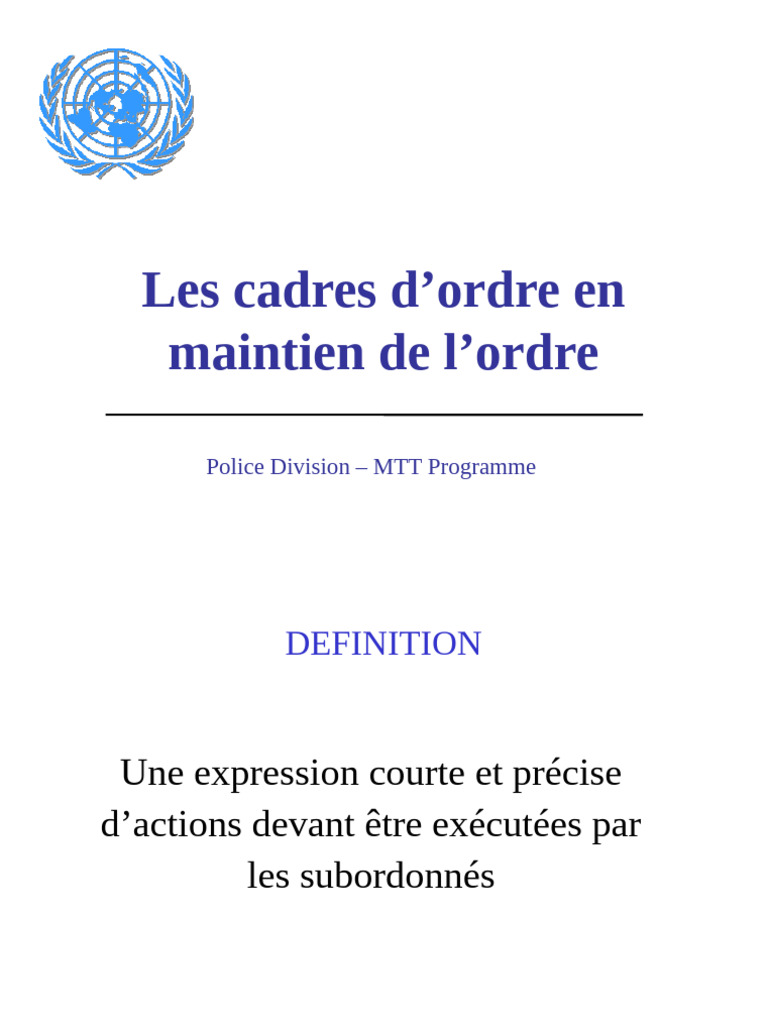 Les Cadres D'ordre en Maintien de L'ordre | PDF