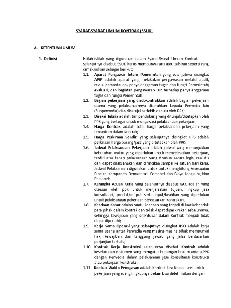 Syarat Umum Kontrak Konstruksi | PDF
