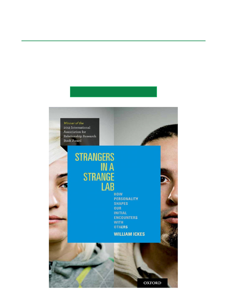 Strangers in A Strange Lab How Personality Shapes Our Initial Encounters With Others Updated ...
