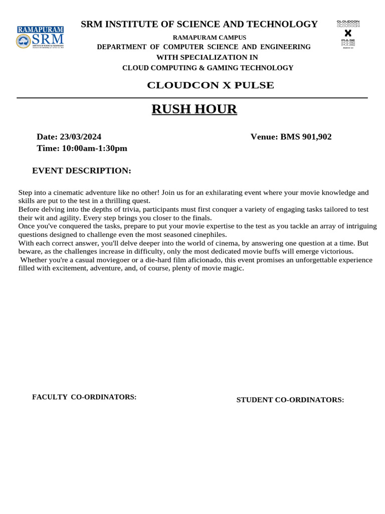 Cloudcon X Pulse RushHour Report | PDF