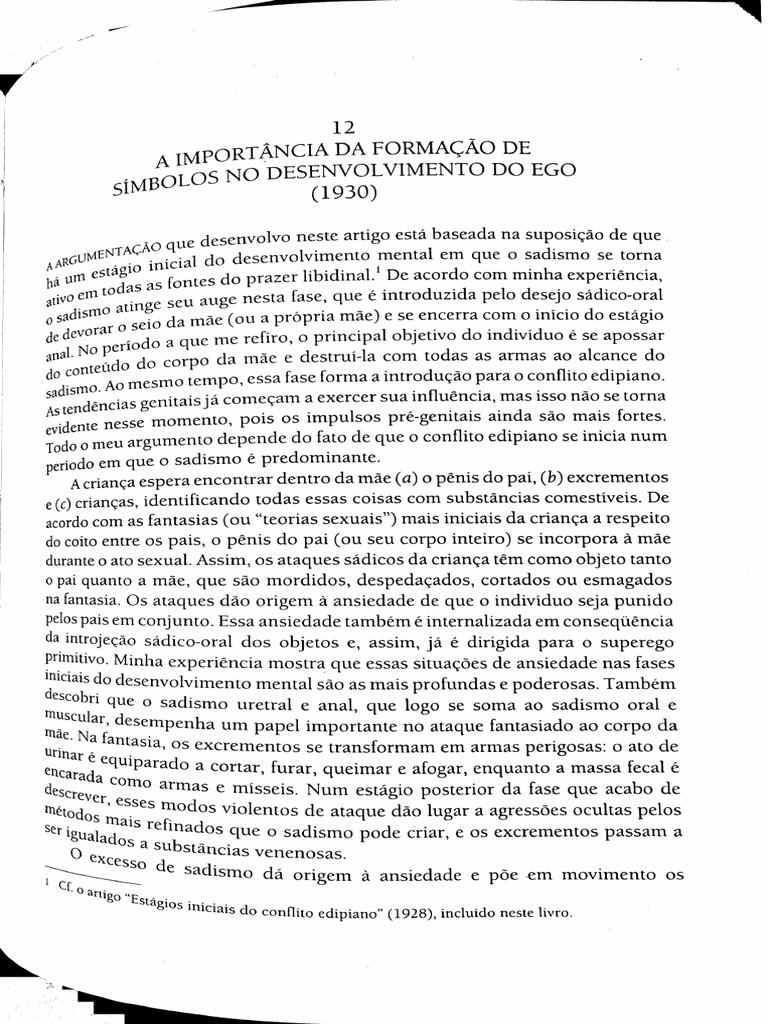 Caso Dick Português - Melanie Klein | PDF