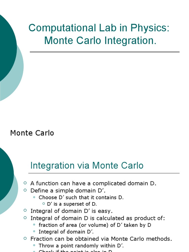Phys102 Lecture08!08!10Fall Monte Carlo Integration | PDF | Integral ...