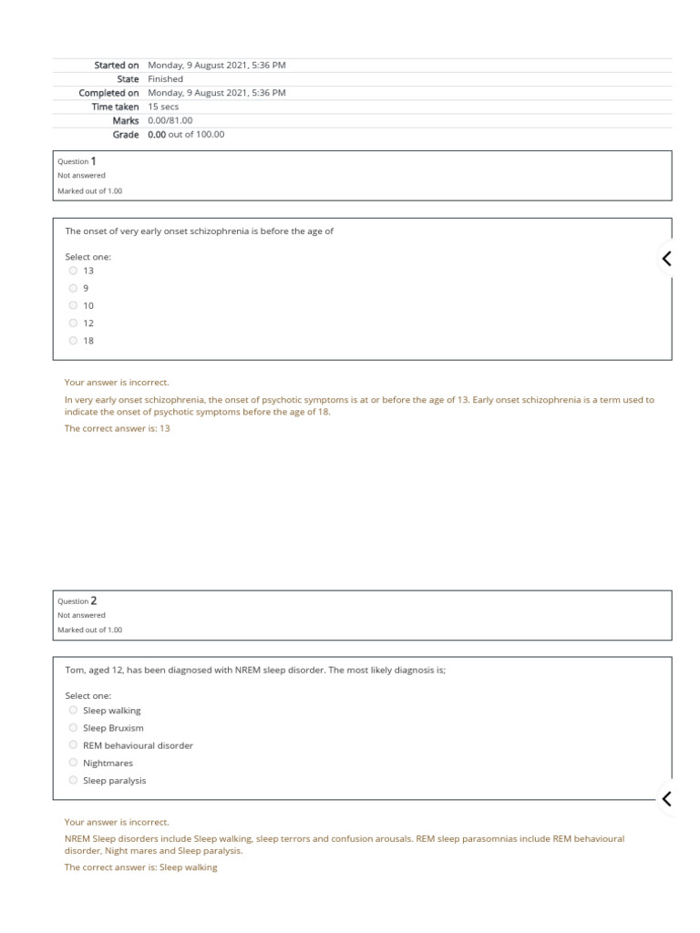 Fresh Questions For October 2016 (Set 1) - Attempt Review | PDF | Antipsychotic | Errors And ...