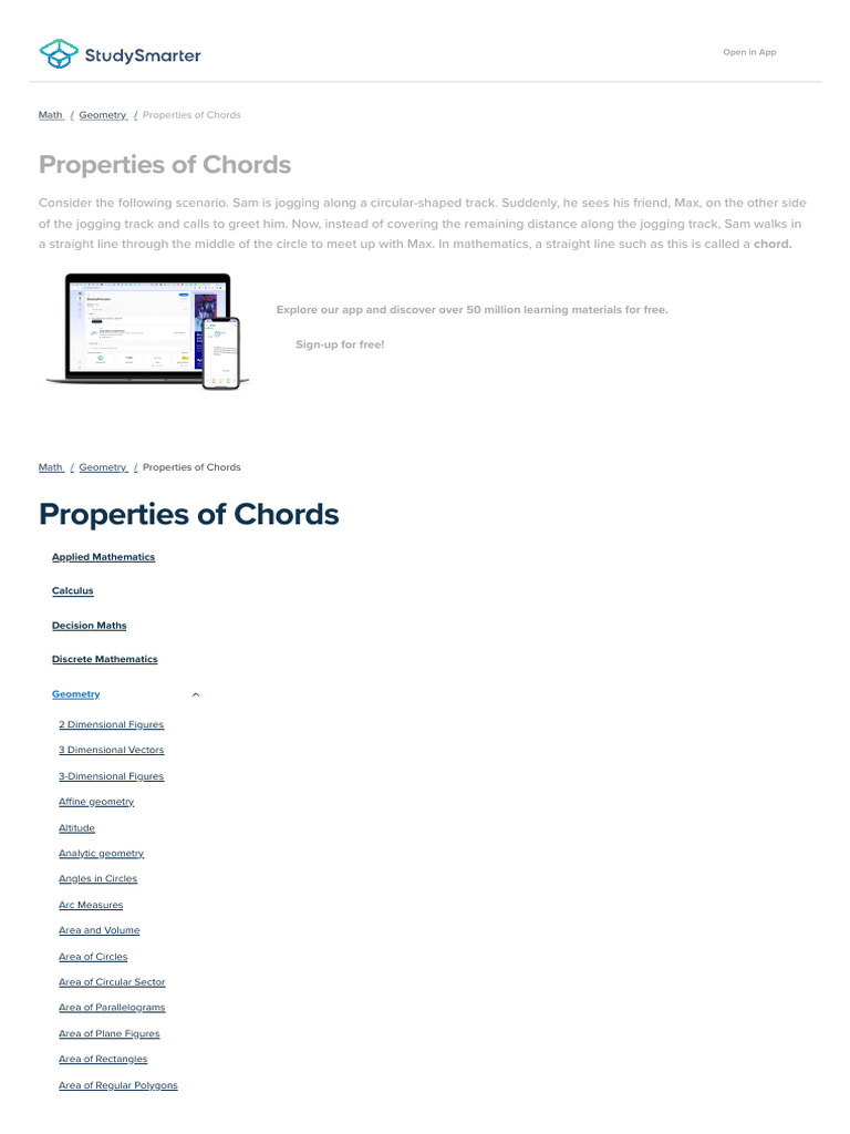 Properties of Chords in Circles | PDF | Perpendicular | Circle