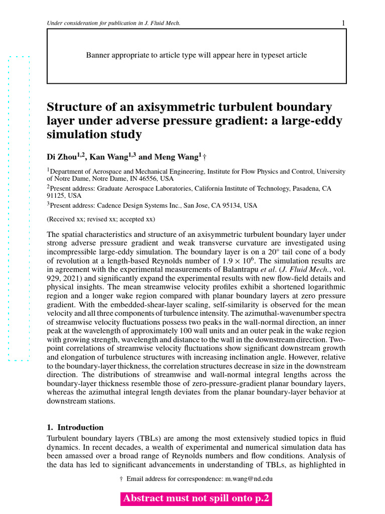 Zhou, Di 2025-01-02 Structure of An Axisymmetric Turbulent Boundary Layer Under Adverse Pressure ...