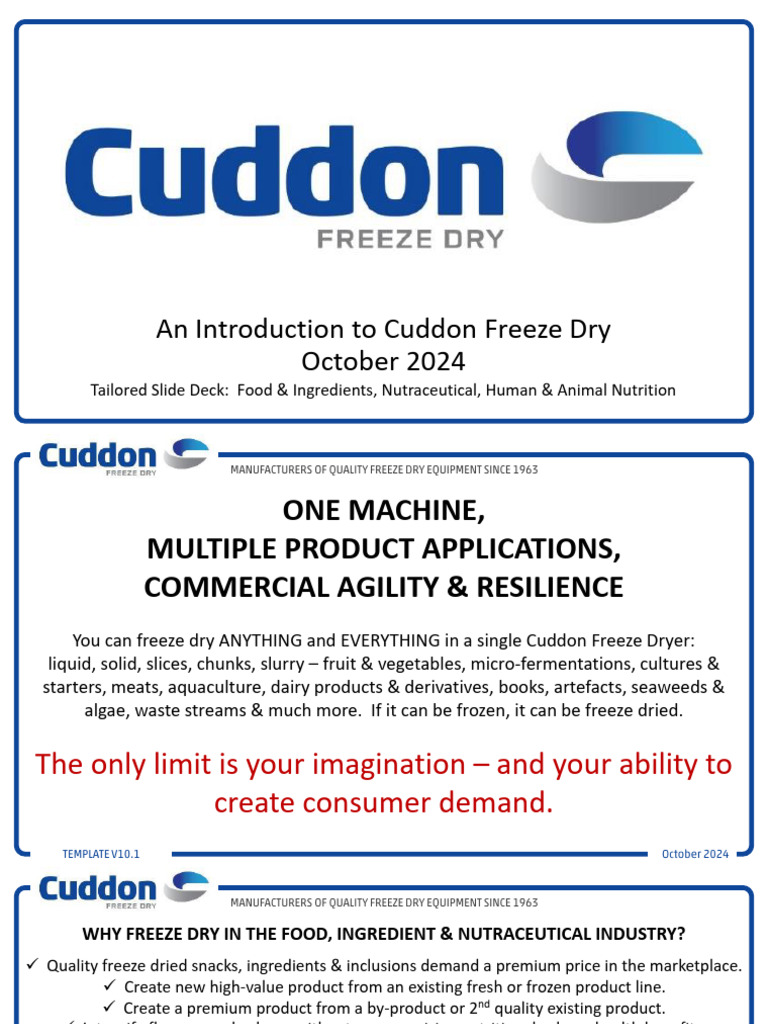 Cuddon Freeze Dry - Intro To GPC and HL Range PPT Oct 24 | PDF | Foods ...