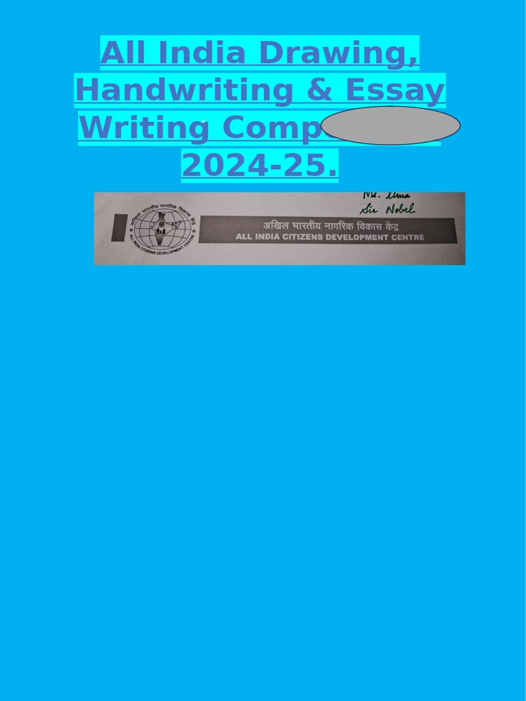 All India Drawing & Handwriting Comp 2024-25 | PDF
