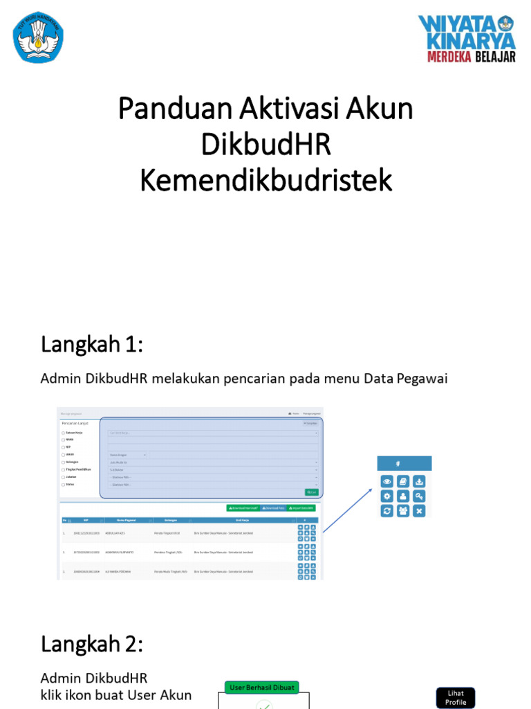 Panduan Aktivasi Akun Dikbud HR | PDF