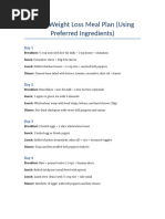 7 Day Meal Plan Final Pdf Foods Food And Drink Preparation