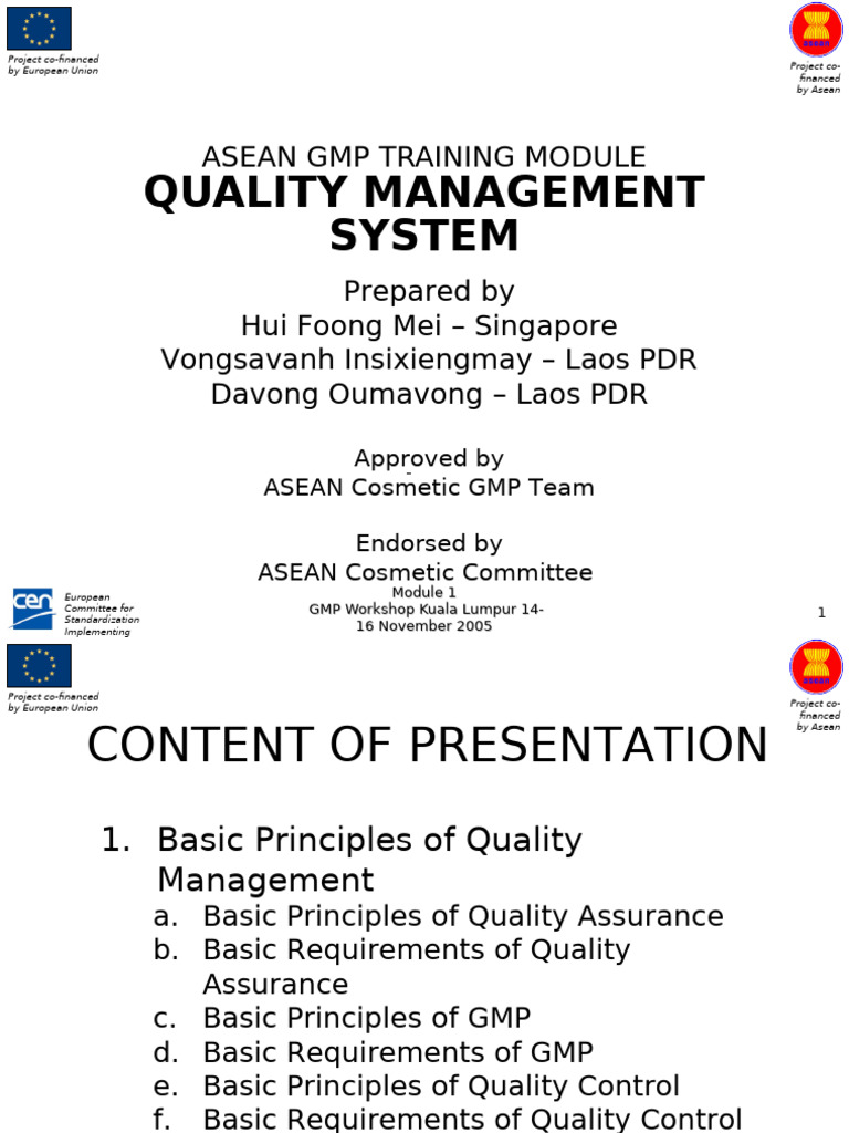 GMP Quality Manual Module | PDF | Quality Assurance | Quality Management System