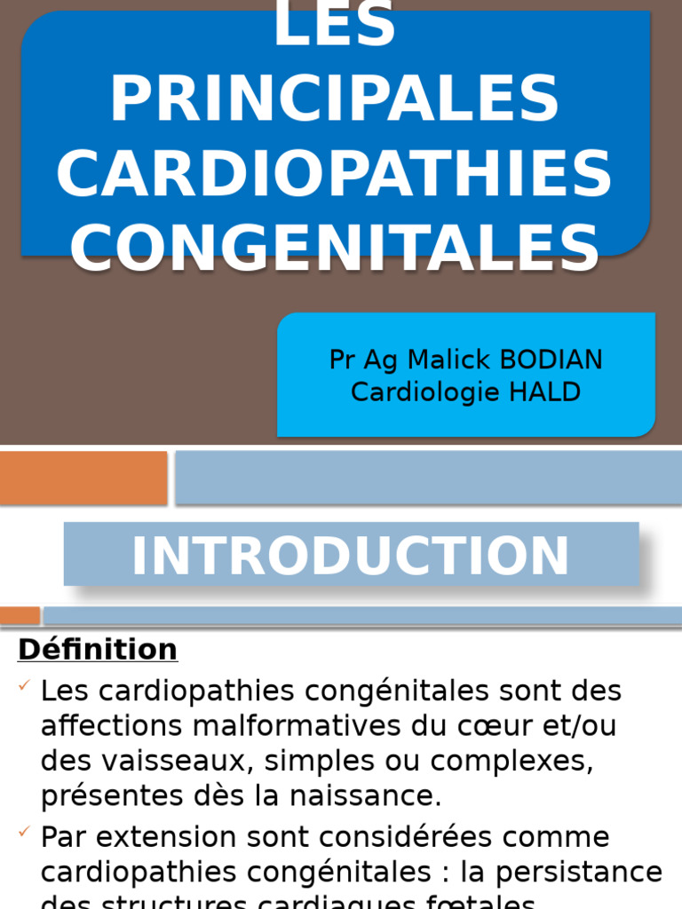 Cardiop Congénitales Cours - Validé | PDF | Cardiopathie congénitale | Aorte