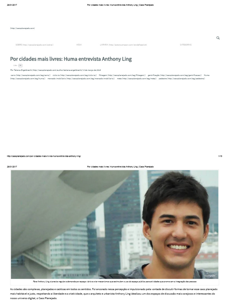 Por Cidades Mais Livres - Huma Entrevista Anthony Ling - Caos Planejado ...