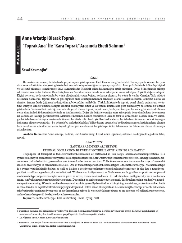 Anne Arketipi Olarak Toprak Toprak Ana I | PDF
