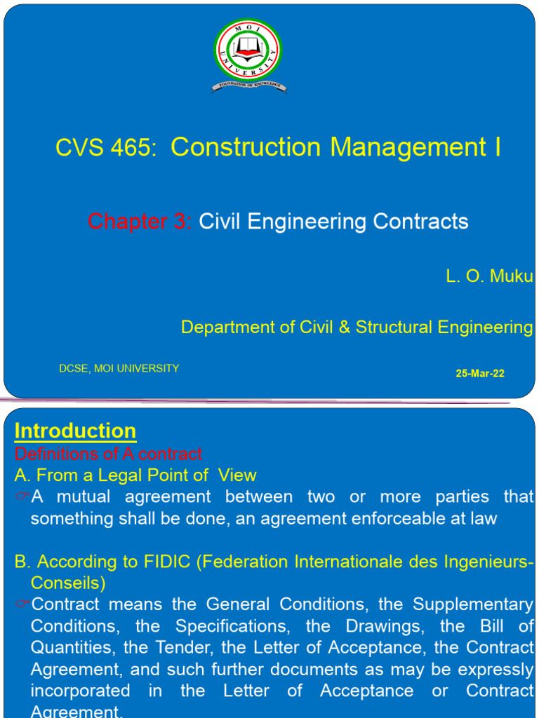 Civil Engineering Contracts Overview | PDF | Offer And Acceptance ...