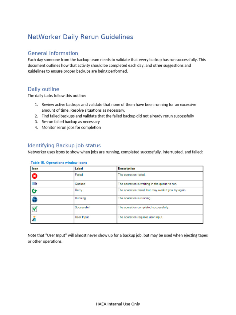Networker Daily Reruns | PDF | Backup | File System