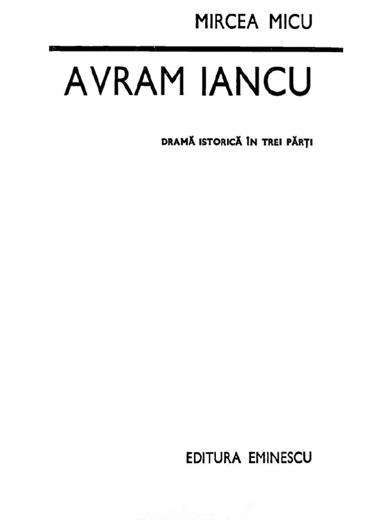 Mircea Micu - Avram Iancu | PDF