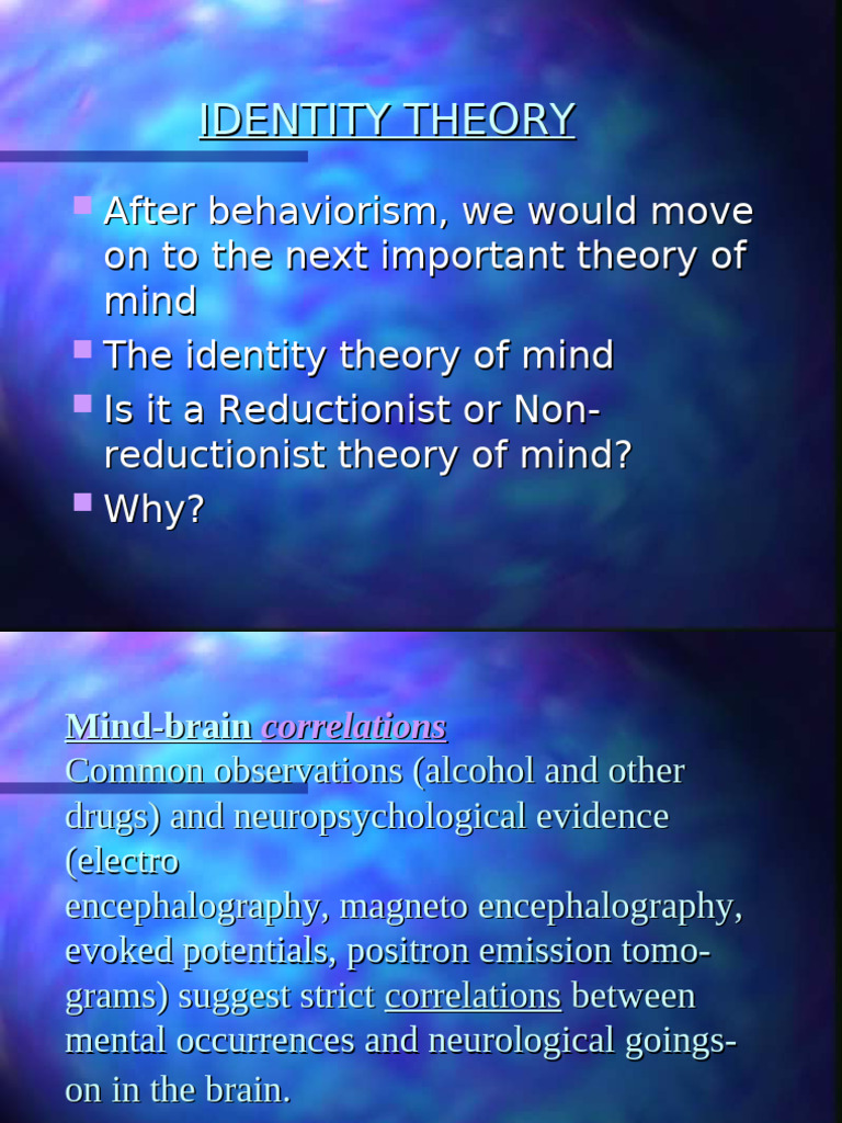 IDENTITY THEORY | PDF | Occam's Razor | Philosophy Of Mind