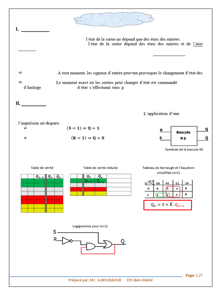 Bascule RS et Logique Séquentielle | PDF | Ingénierie informatique ...