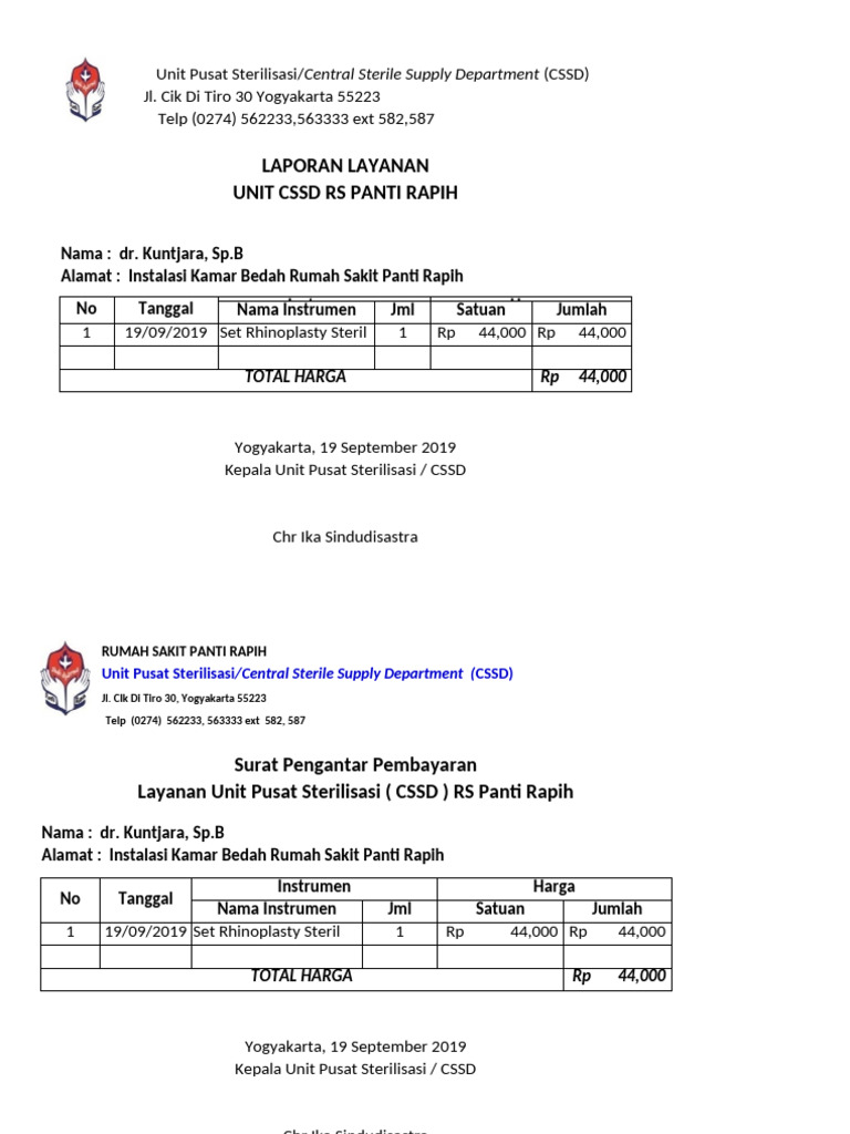 Pembayaran DR Kuncoro | PDF