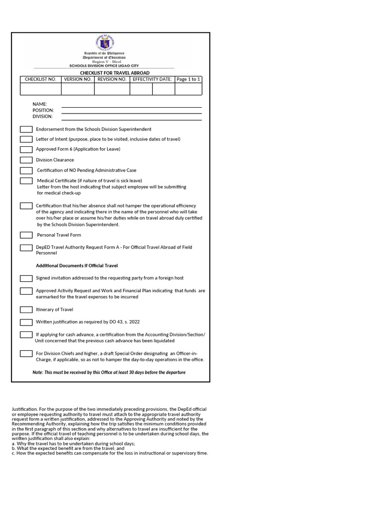 Checklist of Requirements | PDF | Justice | Crime & Violence