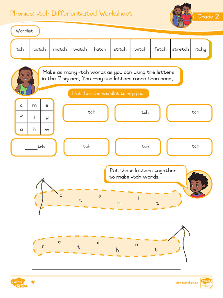 Grade 2 -tch Phonics Worksheet | PDF | Phonics | Learning To Read