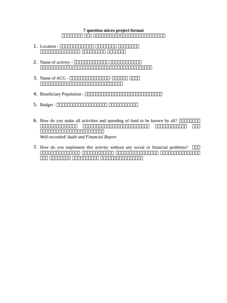 7 Question Micro Project Format | PDF