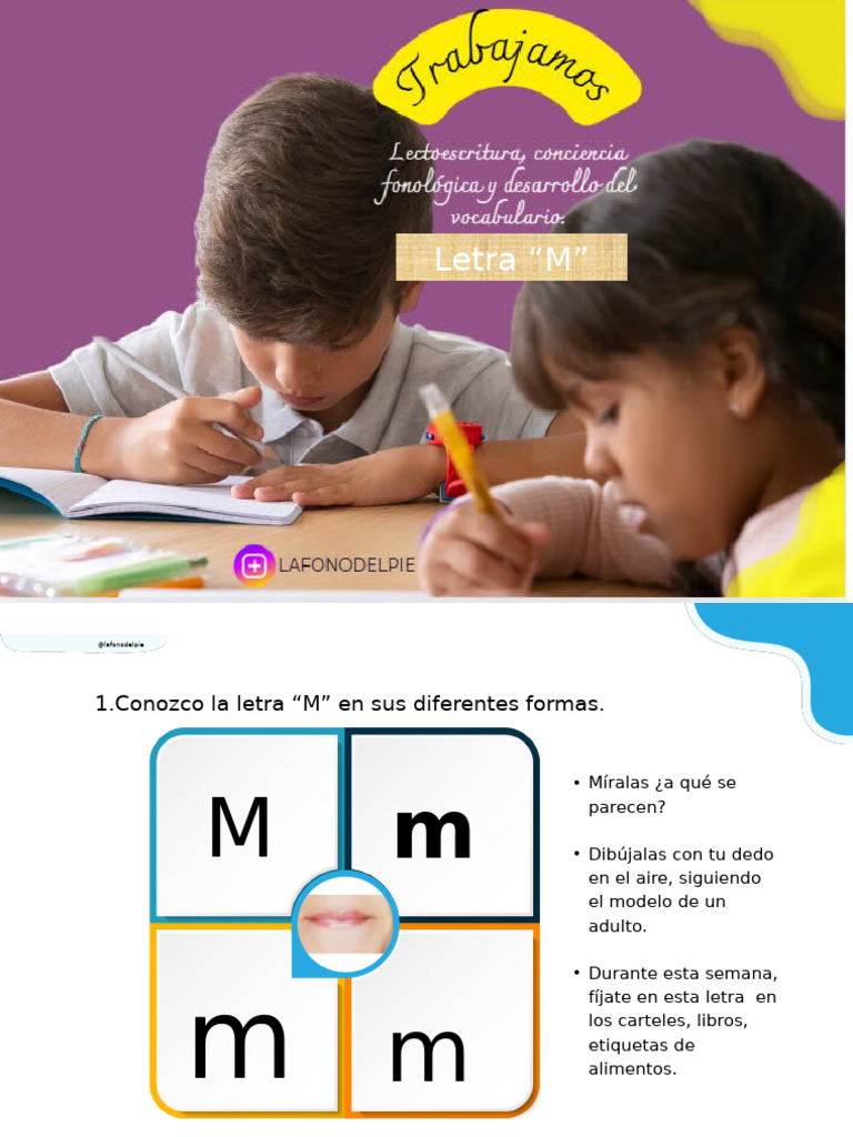 Actividades con la letra M para niños | PDF | Sílaba | Palabra