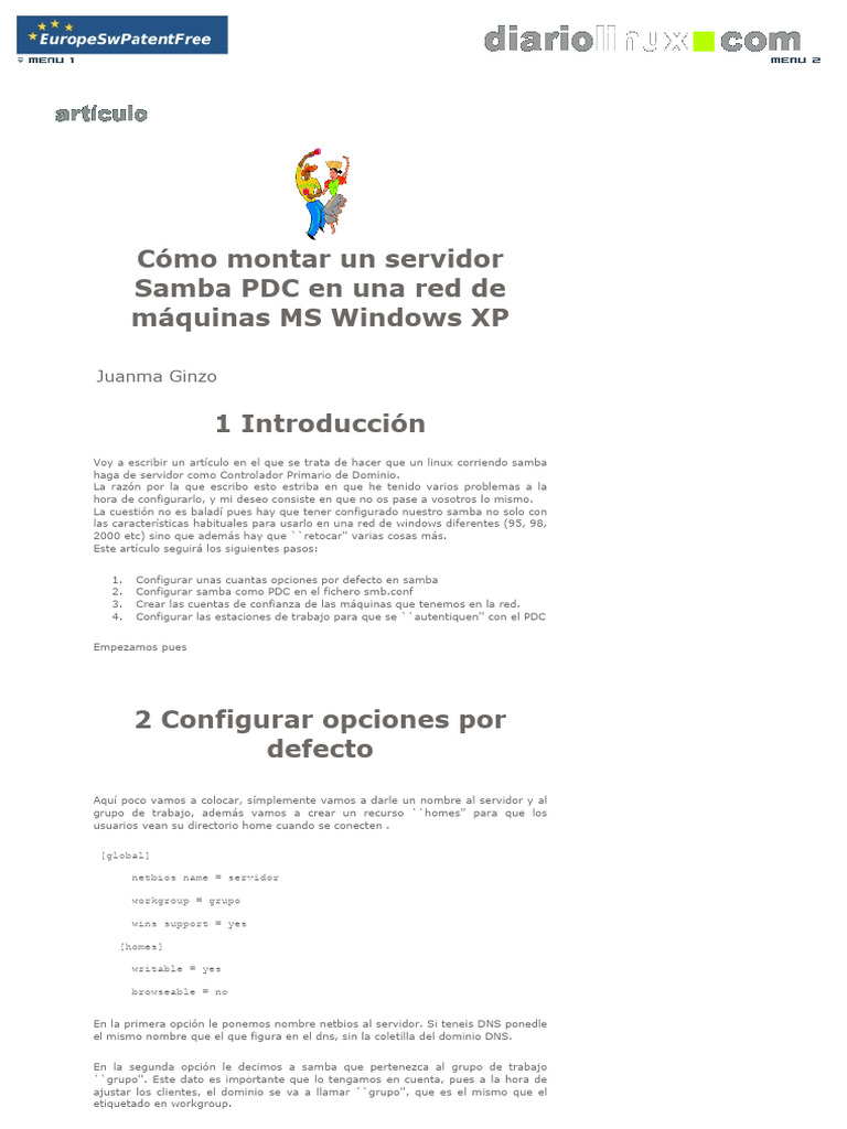 Samba Como PDC | PDF | Microsoft Windows | Lenguaje de escritura